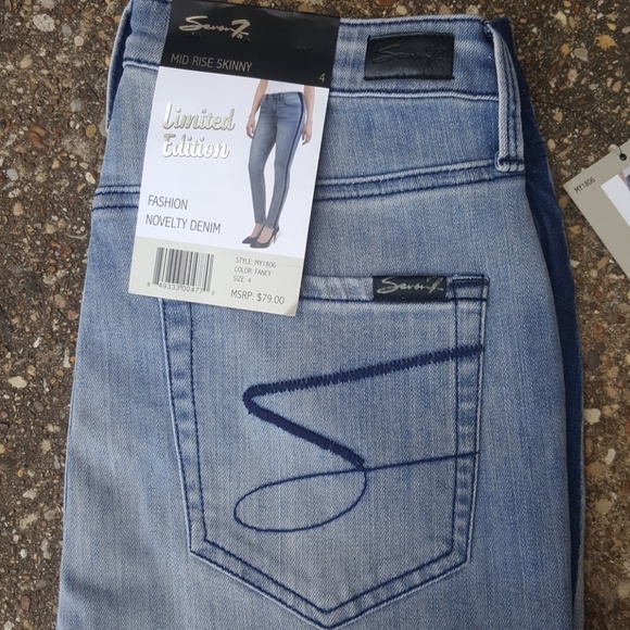 Seven7 | Jeans | Seven 7 Jeans Mid Rise Skinny Jeans 4 Nwt | Poshmark